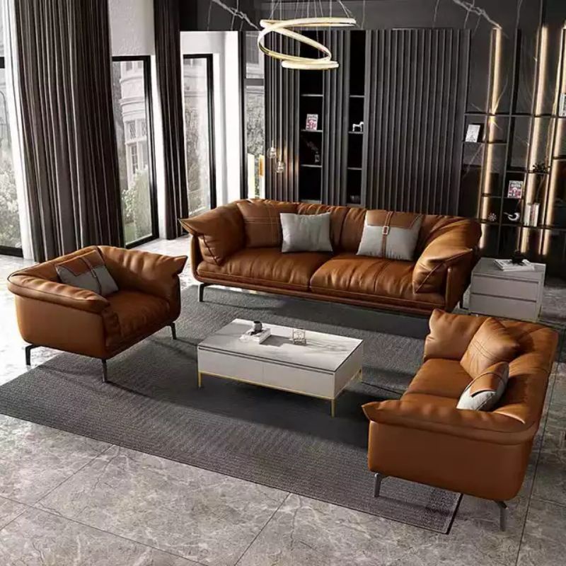 Jual sofa ruang tamu kulit premium 321 modern | Shopee Indonesia
