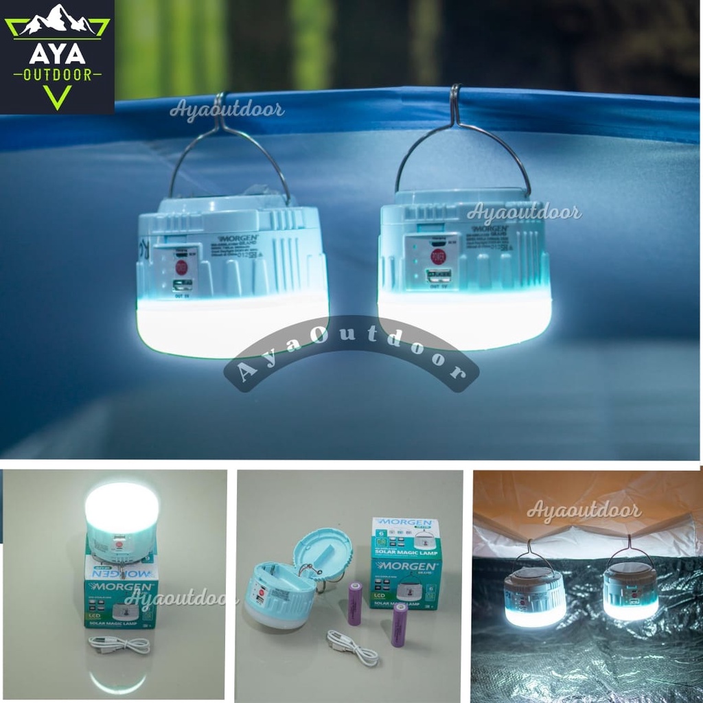 Jual LAMPU TENDA SOLAR MORGEN 30W EMERGENCY LAMP CAMPING BISA CHARGE ...