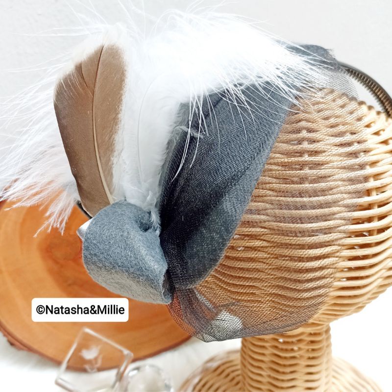Jual BANDO FASCINATOR HAT ( ABU-BULU PUTIH) | Shopee Indonesia