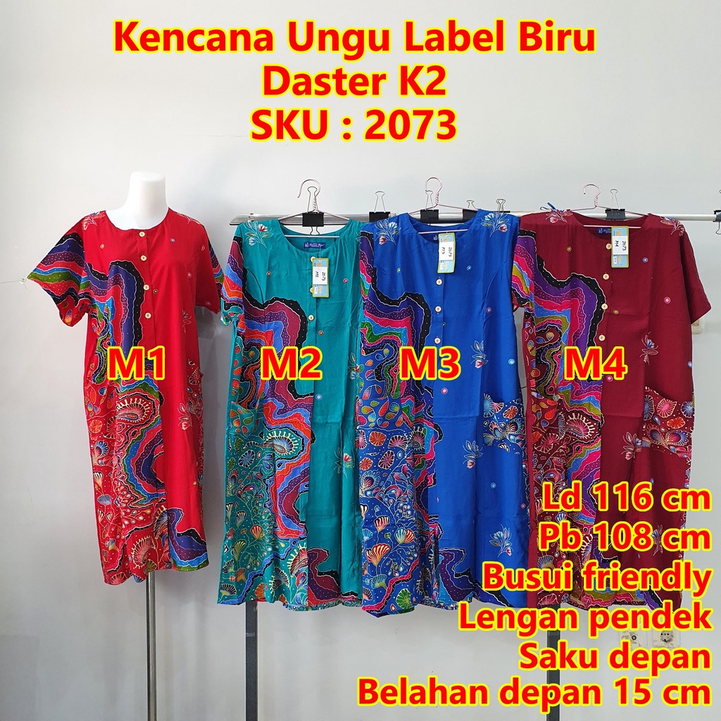 Jual Daster Kencana Ungu K2 Label Biru Busui Friendly Lengan Pendek Ld ...