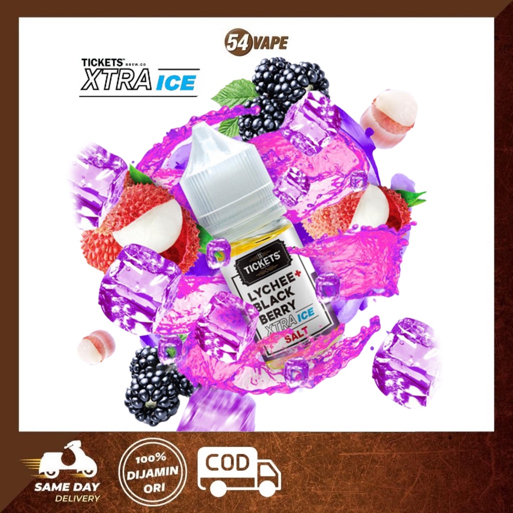 Jual Tickets Lychee Blackberry Xtra Ice Series Salt 30ml | Shopee Indonesia