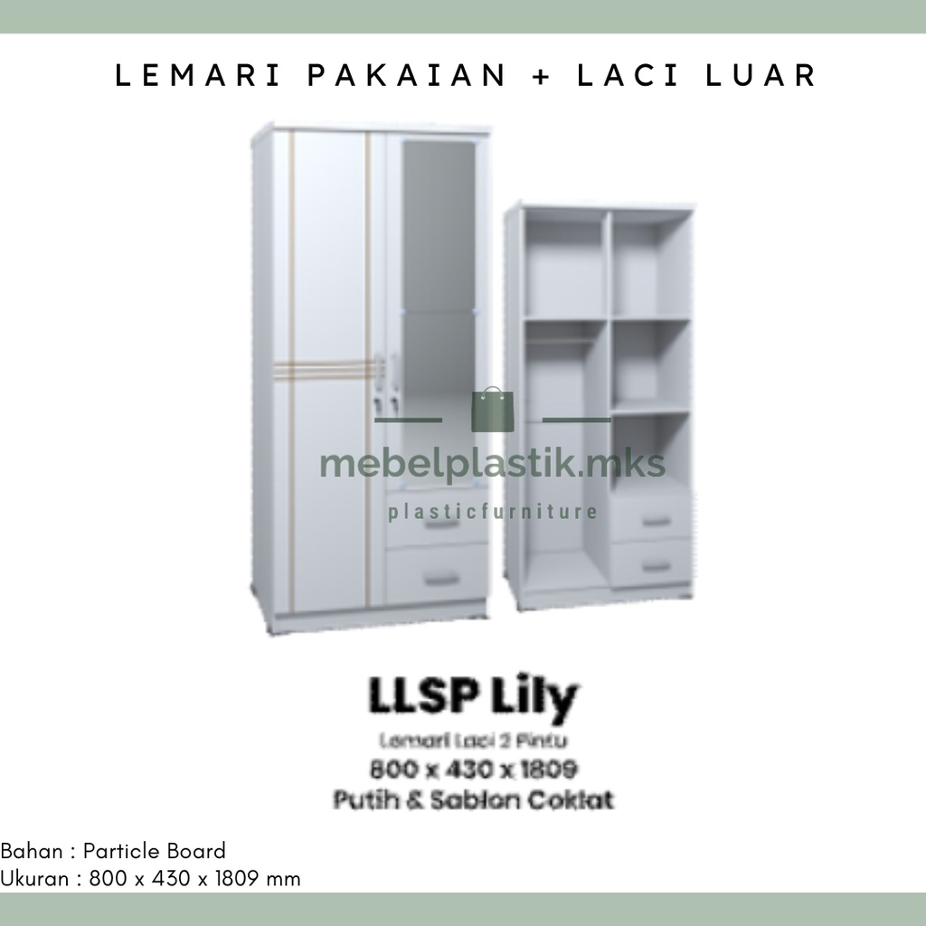 Jual Lemari Kayu / Lemari Kaca / Lemari Pakaian G Star Olympic + Laci ...