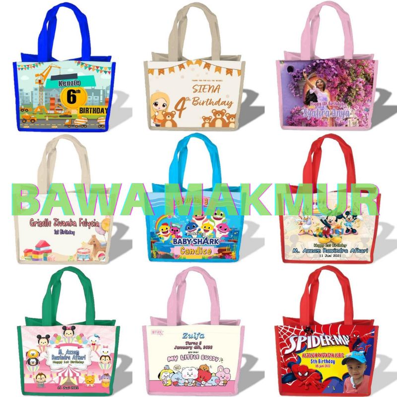 Jual Tas Ultah Tas Goodie Bag Custom Foto Tulisan Gambar Keren Bebas ...