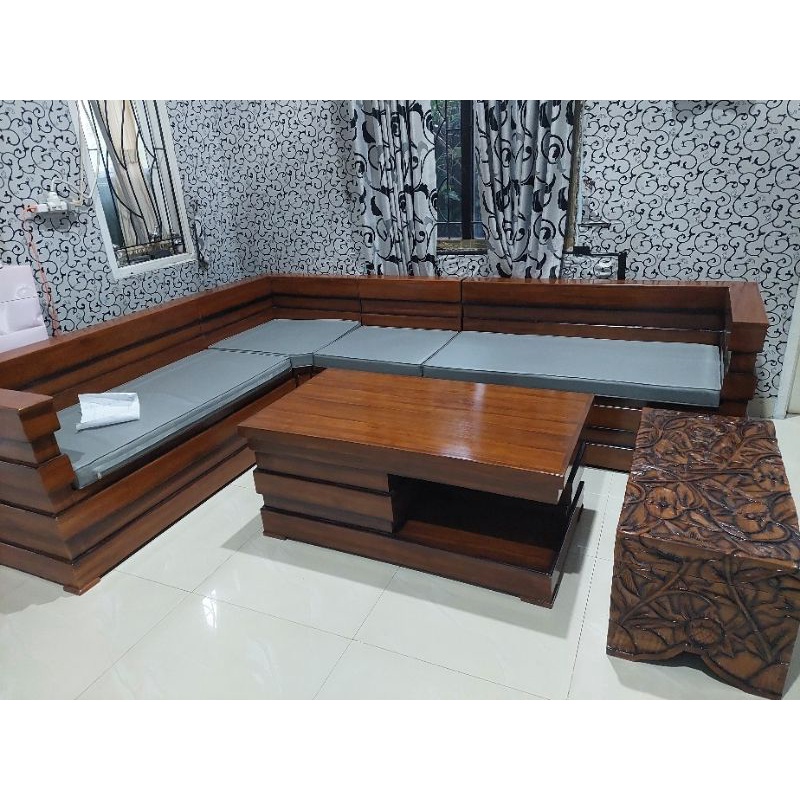 Jual KURSI TAMU SUDUT MINIMALIS MODEREN KAYU JATI / KURSI SOFA /KURSI ...