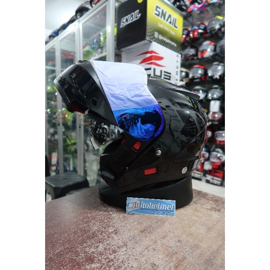 Jual Snail M1 Modular Black Glossy Free Visor Clear | Shopee Indonesia