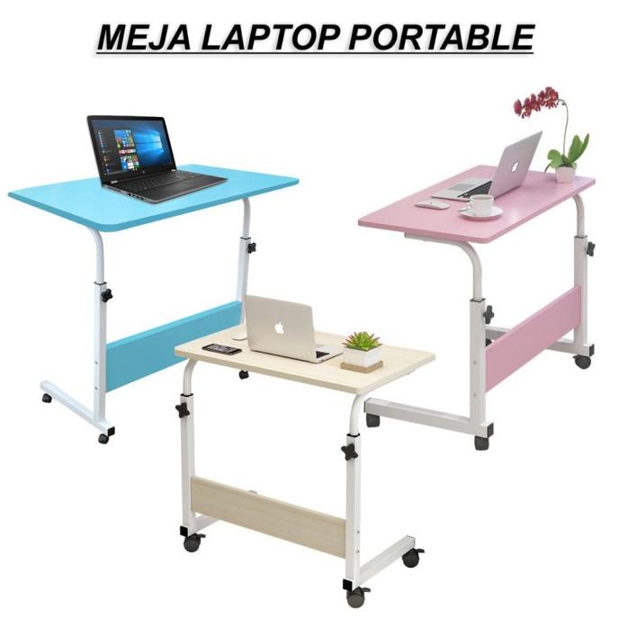 Jual Meja Laptop Roda Portable Stand Aluminium Meja Belajar Multifungsi ...