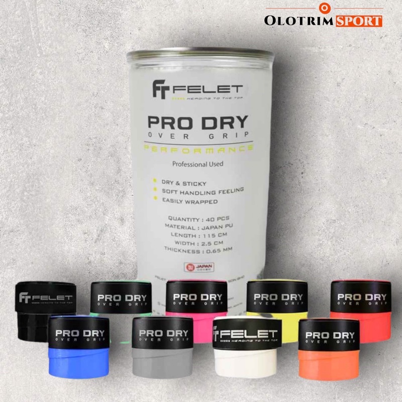 Jual Grip Karet FELET PRO DRY JAPAN Badminton Bulu Tangkis Setara AC ...