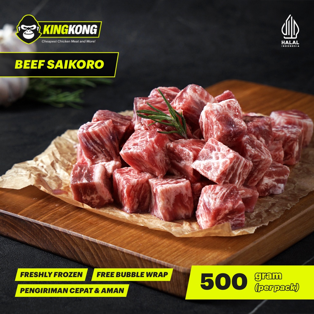 Jual Daging Sapi Saikoro Beef Meltique Cubes Steak Freshly Frozen 500 ...