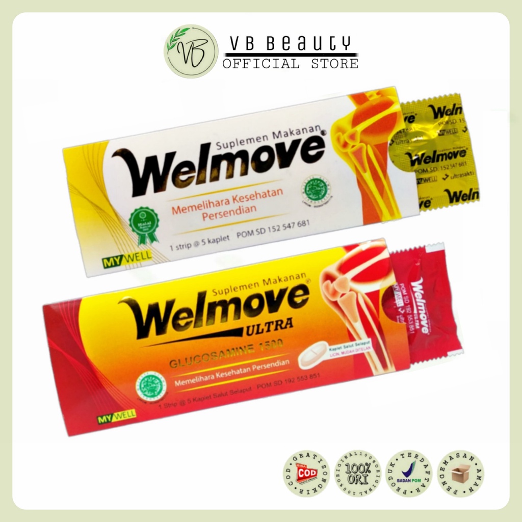 Jual Welmove Suplemen Sendi 1 Strip @5 Kaplet Untuk Memelihara ...