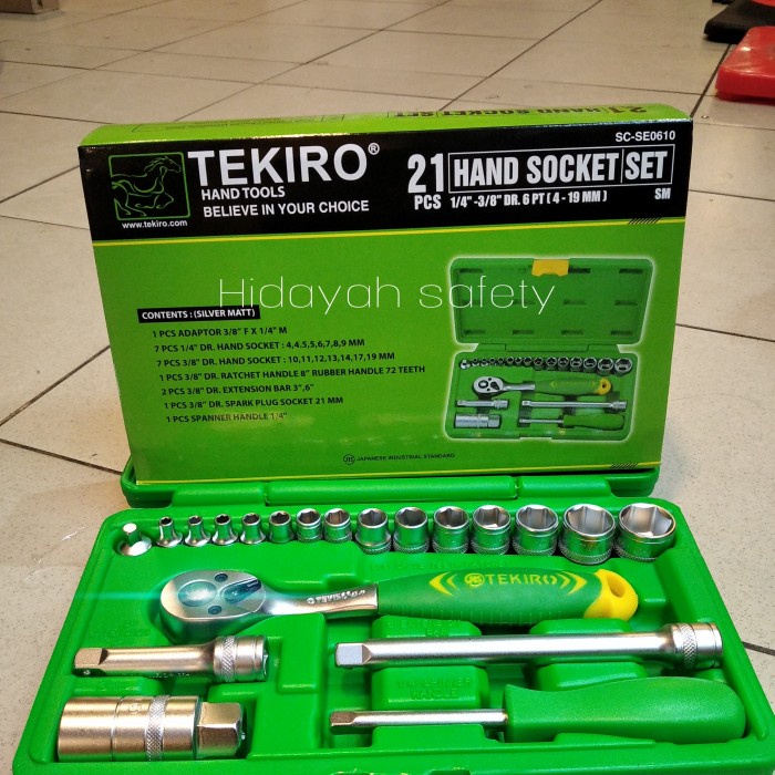 Jual Kunci Shok Set Tekiro 21 Pcs / Socket Wrench 1/4" - 3/8" Tekiro 21 Pcs | Shopee Indonesia