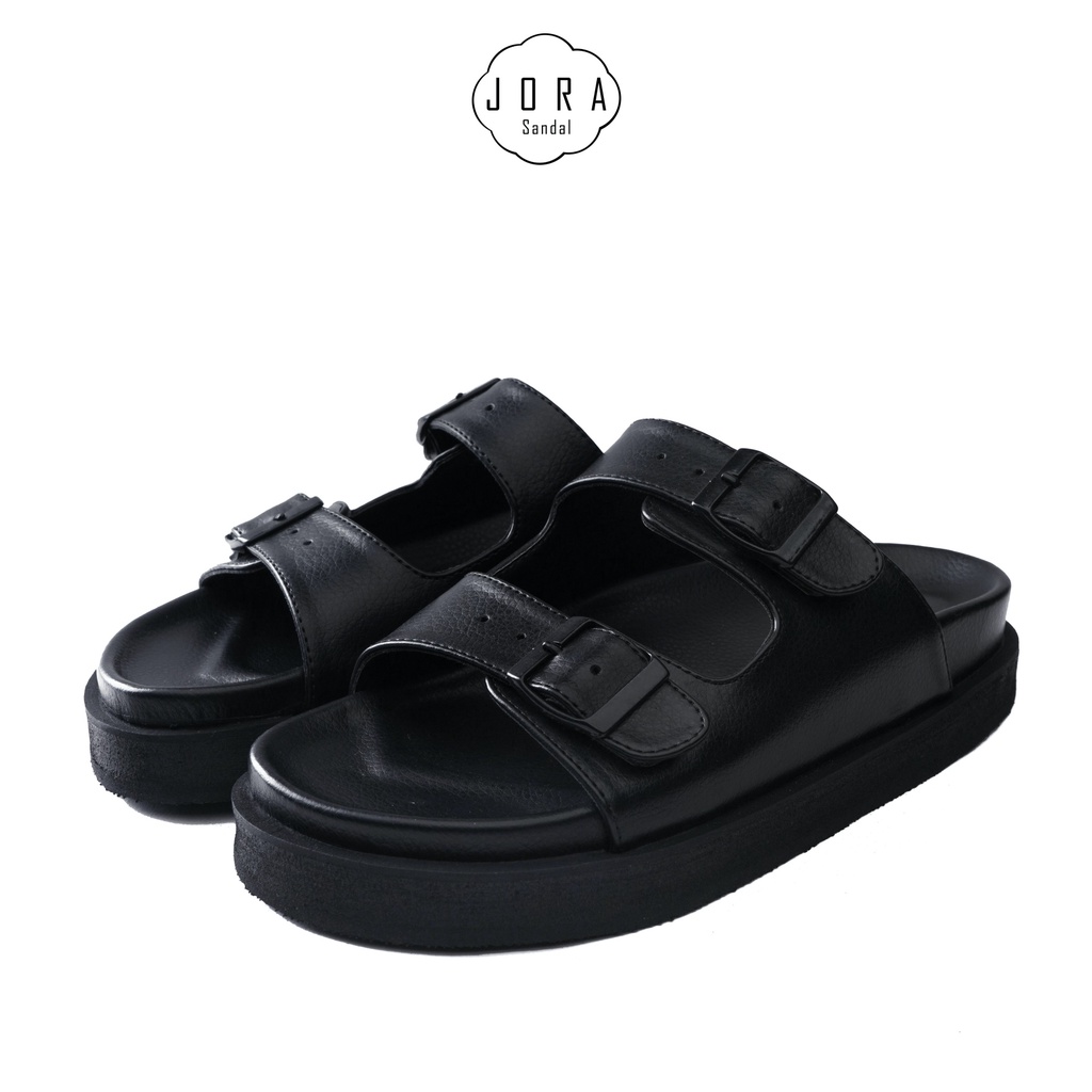 Jual JORA - Sandal Wanita Platform - Anura Full Hitam | Shopee Indonesia