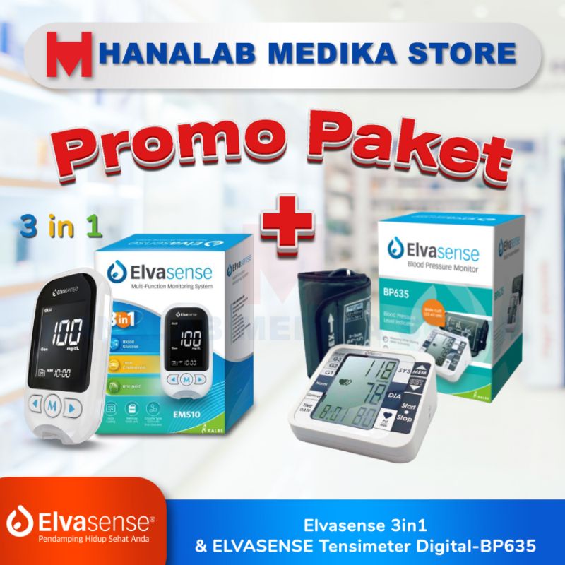 Jual PROMO PAKET Alat ELVASENSE 3in1 EMS10 + TENSI digital ELVASENSE BP-635 | Shopee Indonesia