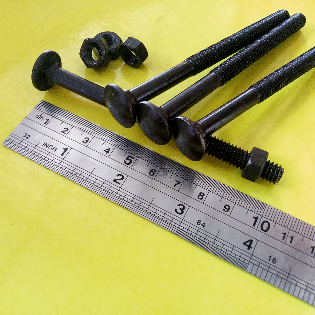 Jual BAUT MUR CB 5/16 x 4" INCHI / BAUT M8 PANJANG 10CM / BAUT 12 KUNCI ...
