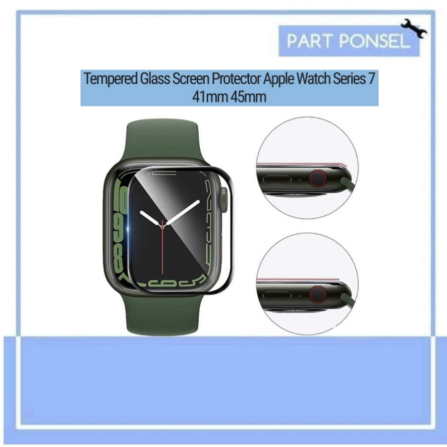 Jual Apple Watch Tempered Glass Series 7 ultra 45mm 41mm FULL screen ...