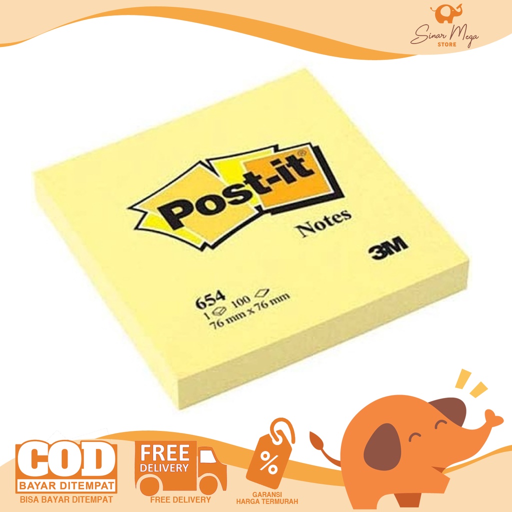 Jual 3M Post It Sticky Notes Memo 654 | Shopee Indonesia