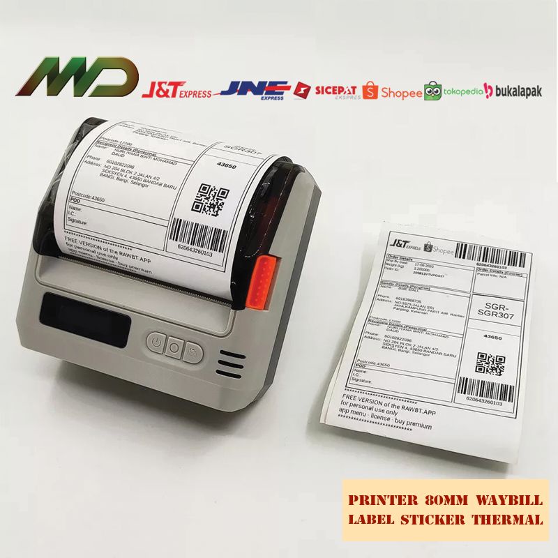 Jual Printer Waybill Sticker Label Thermal 80mm 3Inch Terbaik | Shopee ...