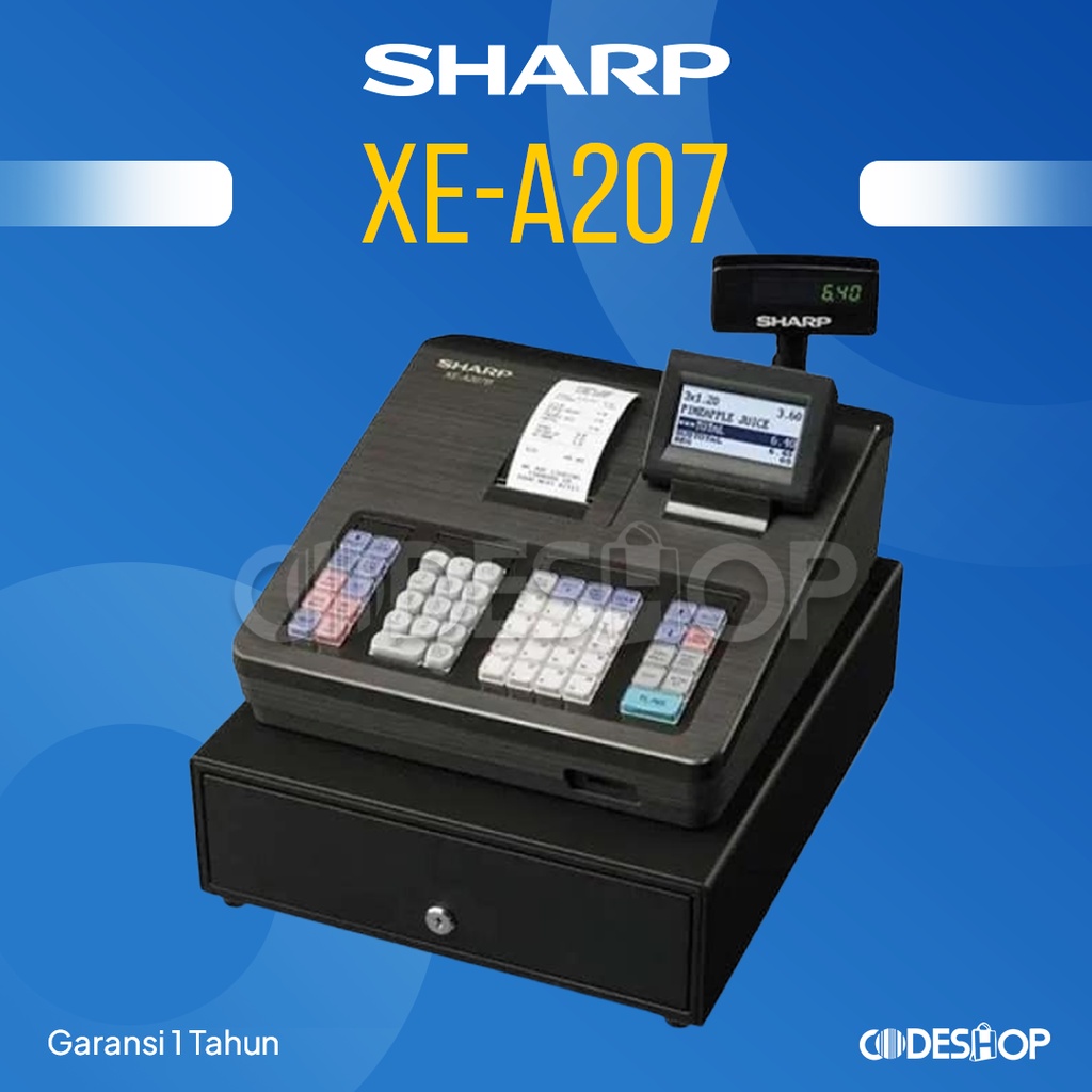 Jual MESIN KASIR SHARP XE-A 207 BLACK CASH REGISTER | Shopee Indonesia