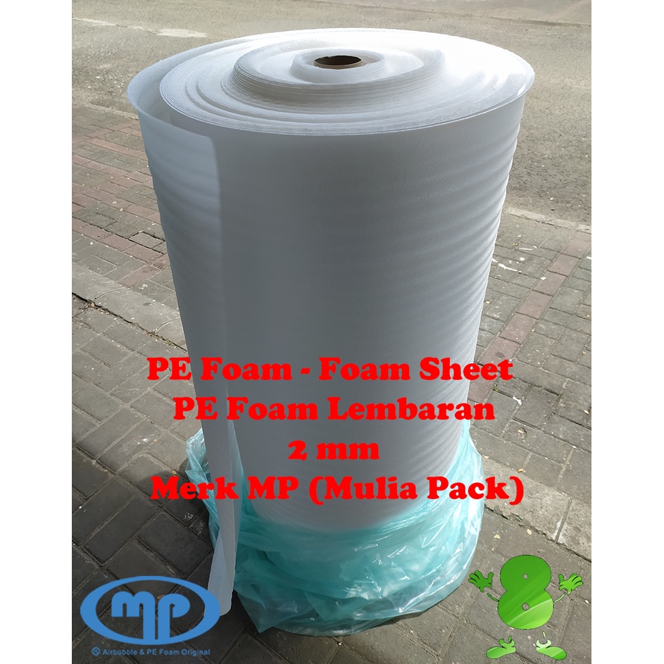 Jual PE Foam Sheet PE Foam Lembaran 2mm x 120cm x 1M Merk MP (Mulia Pack) Harga / Meter | Shopee ...