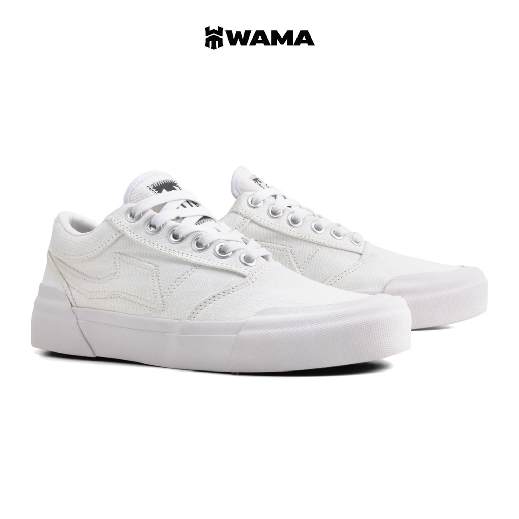 Jual WAMA - Noleds Low Full White | Sepatu Sneakers Casual Pria Wanita ...