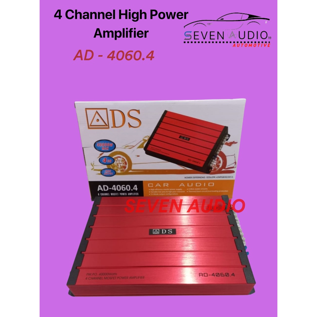Jual Power Amplifier 4 Channel Mobil ADS AD 4060 - Power Amply mobil 4 CHANNEL | Shopee Indonesia