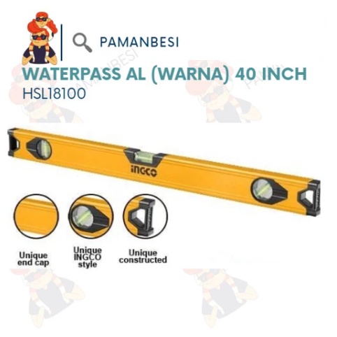 Jual Waterpass Aluminium 100cm Spirit Level Waterpas INGCO HSL18100 ...