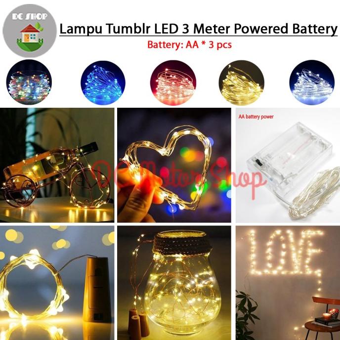 Jual Lampu Hias 3M 30 LED Kawat String BATERAI WATERPROOF Tumblr Dekorasi dc-motor90 Diminati ...