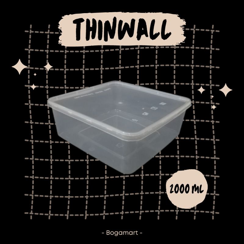 Jual Thinwall DM Square 2000ml / food container / tempat bekal ...