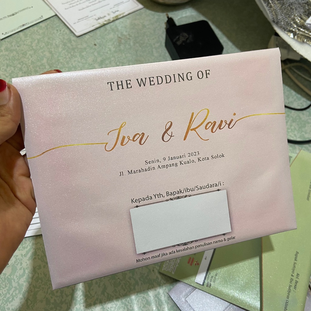 Jual Undangan Pernikahan Amplop Hard Cover Design Soft Pink | Shopee ...