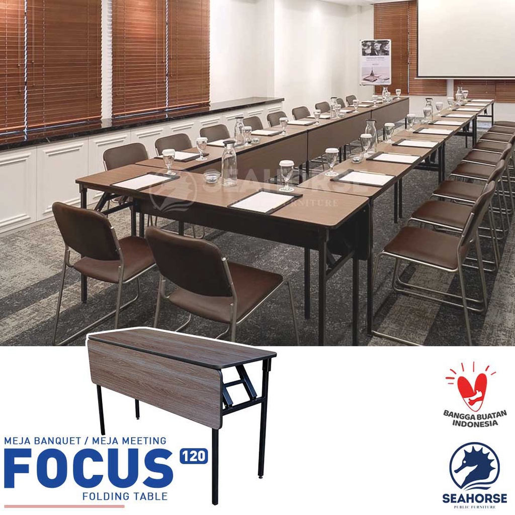 Jual Meja Meeting / Meja Rapat Lipat Focus 120 + Tutup HPL | Shopee ...