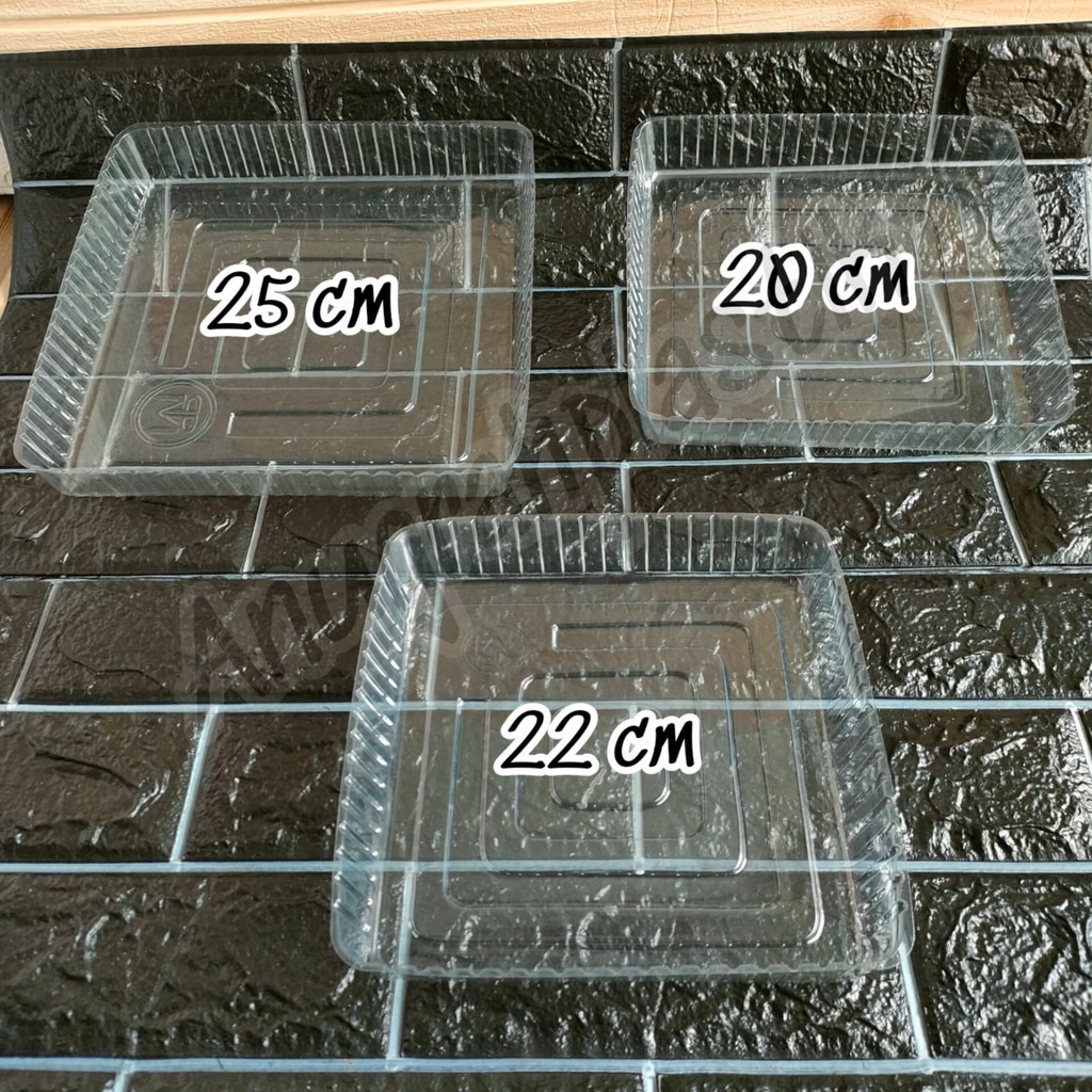 Jual Mika Tray Puding KOTAK / Tatakan Tray KOTAK bening PER 10 pcs ...