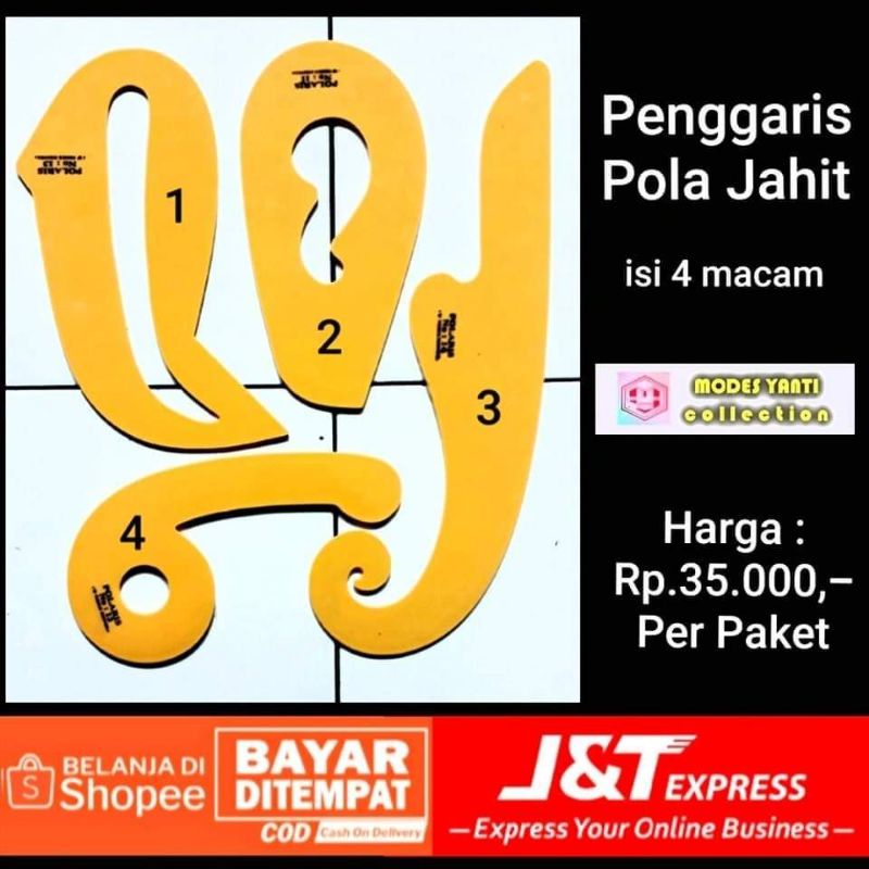 Jual penggaris pola original penggaris polaris isi 4 pcs | Shopee Indonesia