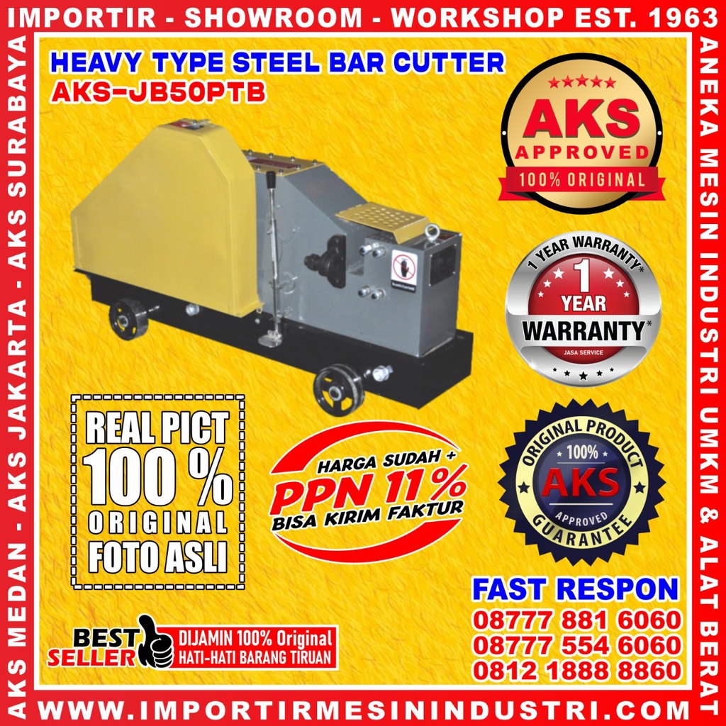 Jual Mesin Pemotong Besi Alat Potong Steel Bar Cutting 50 mm AKS ...
