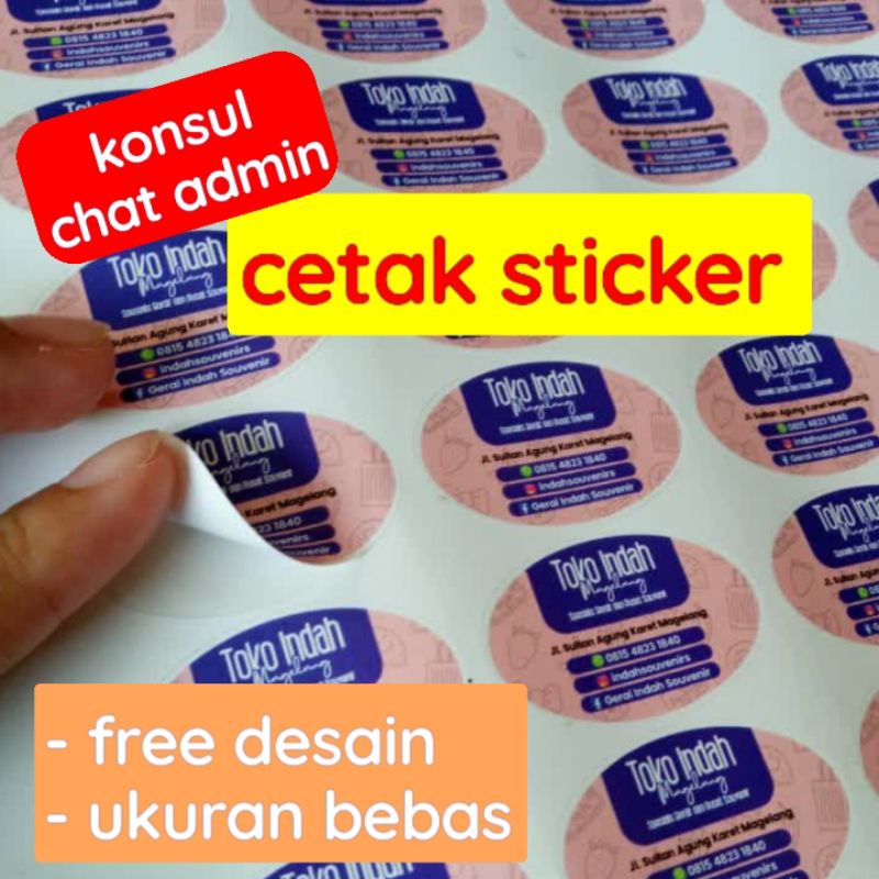 Jual cetak sticker label cuting(sdh dipotong) | Shopee Indonesia