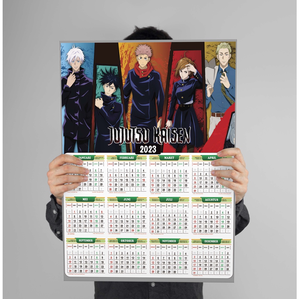 Jual Kalender 2025 Anime Jujutsu Kaisen M1, Full 12 Bulan Kalender ...