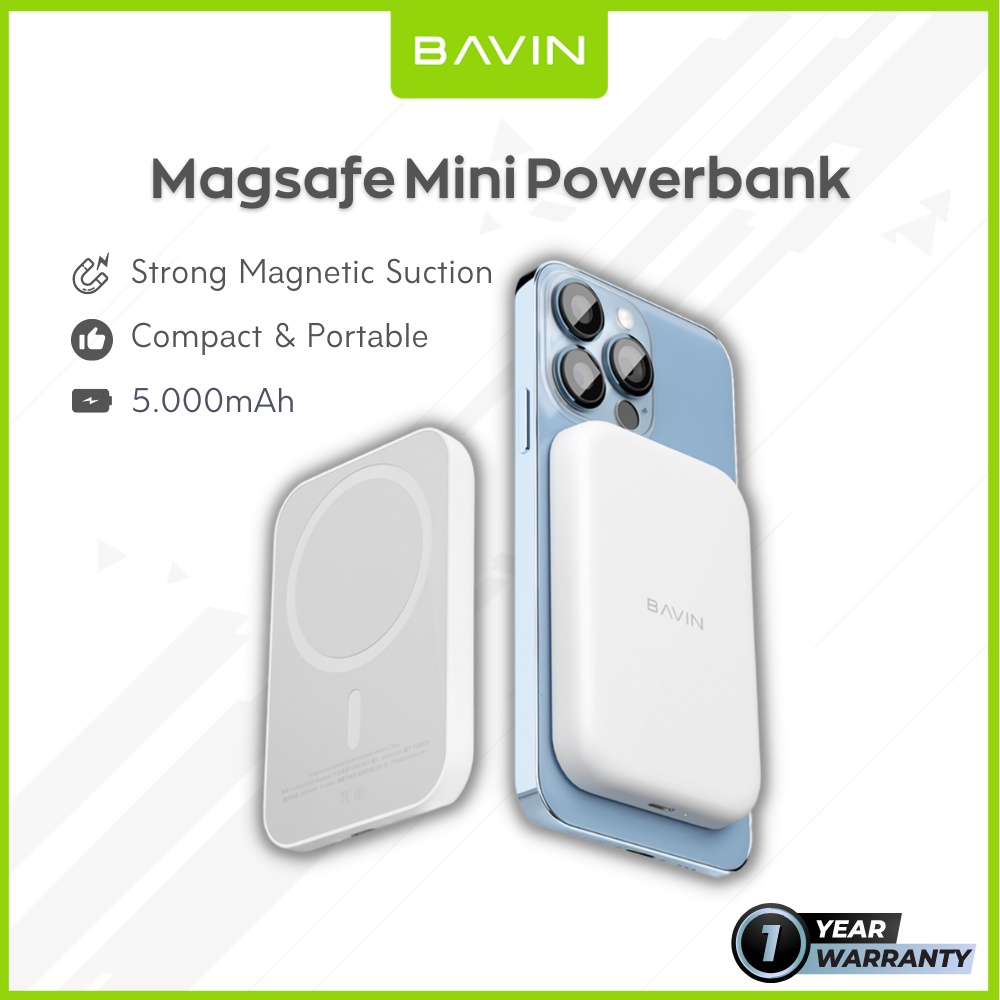 Jual Wireless Powerbank MagSafe 5000mAh Magnetic 15W Battery Pack BAVIN ...
