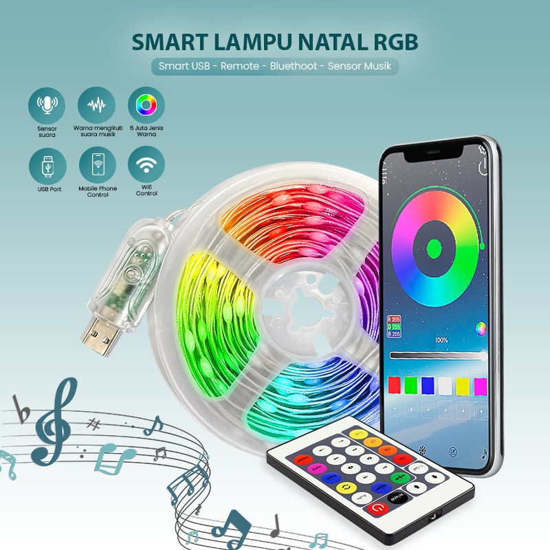 Jual SMART LED STRIP SMD TWINKLE 10M RGBIC WATERPROOF APP CONTROLED USB ...
