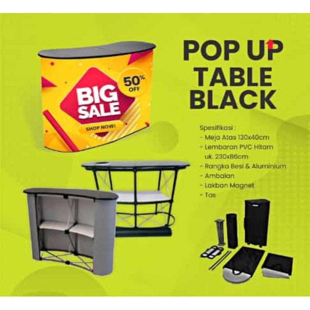 Jual POP UP TABLE BLACK 130CMX40CM | Shopee Indonesia