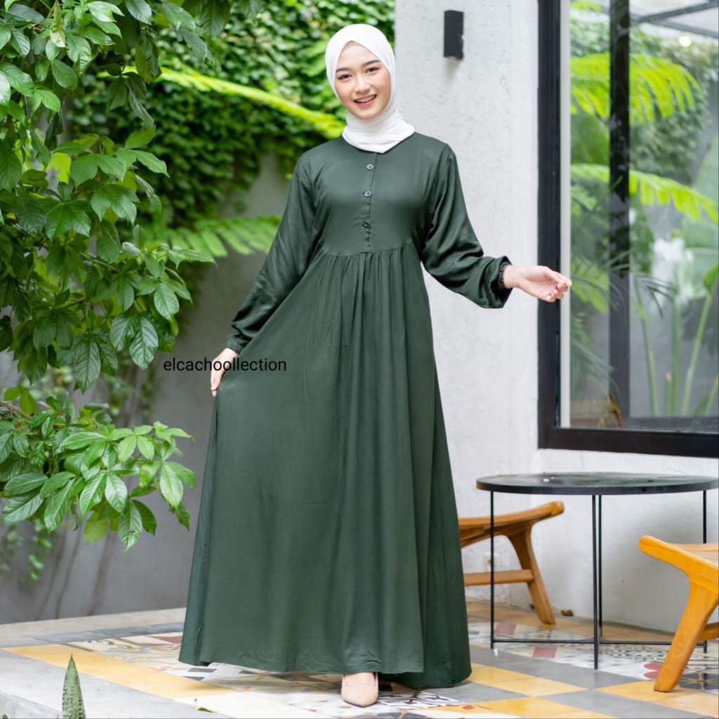 Jual Elcachoollection Najma Dress Premium Gamis Simpel Elegan Gamis ...