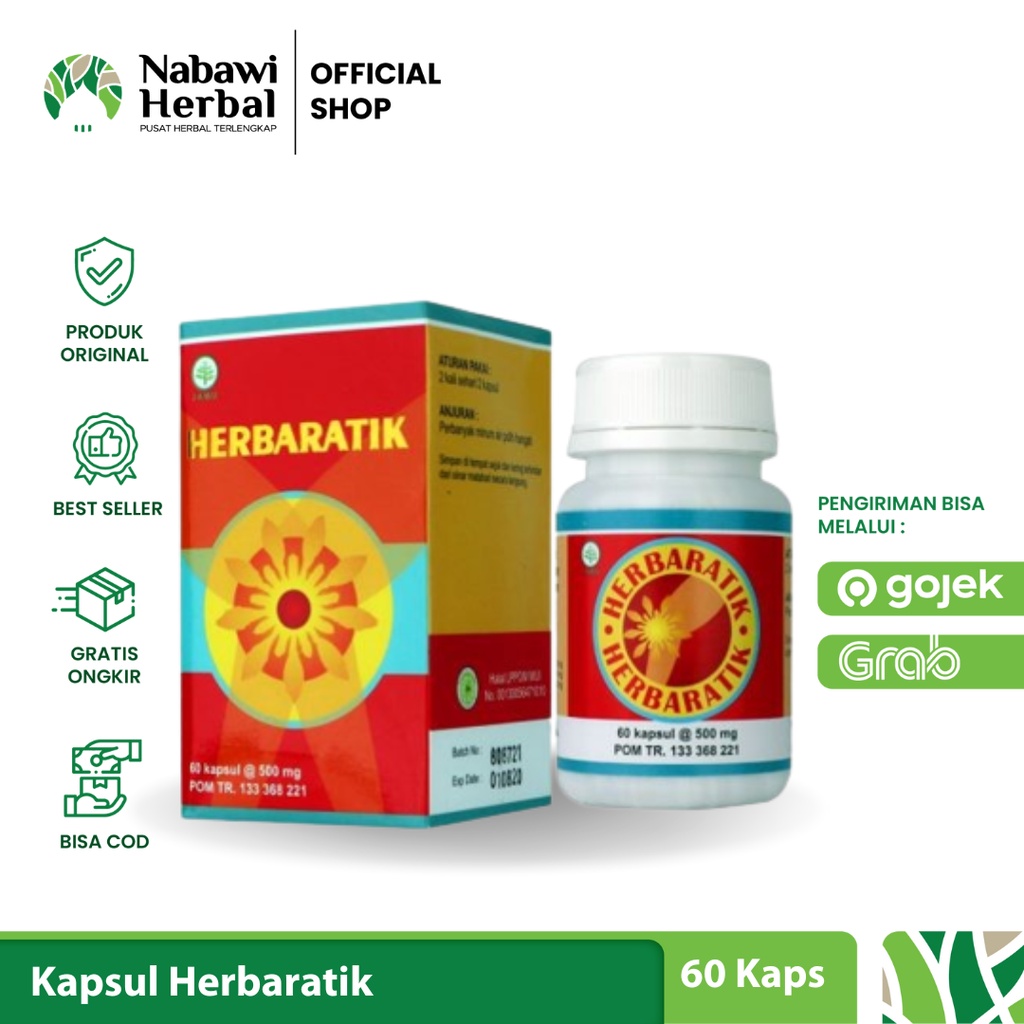 Jual HERBARATIK - Obat Herbal Rematik Nyeri Sendi dan Asam Urat Isi 60 ...