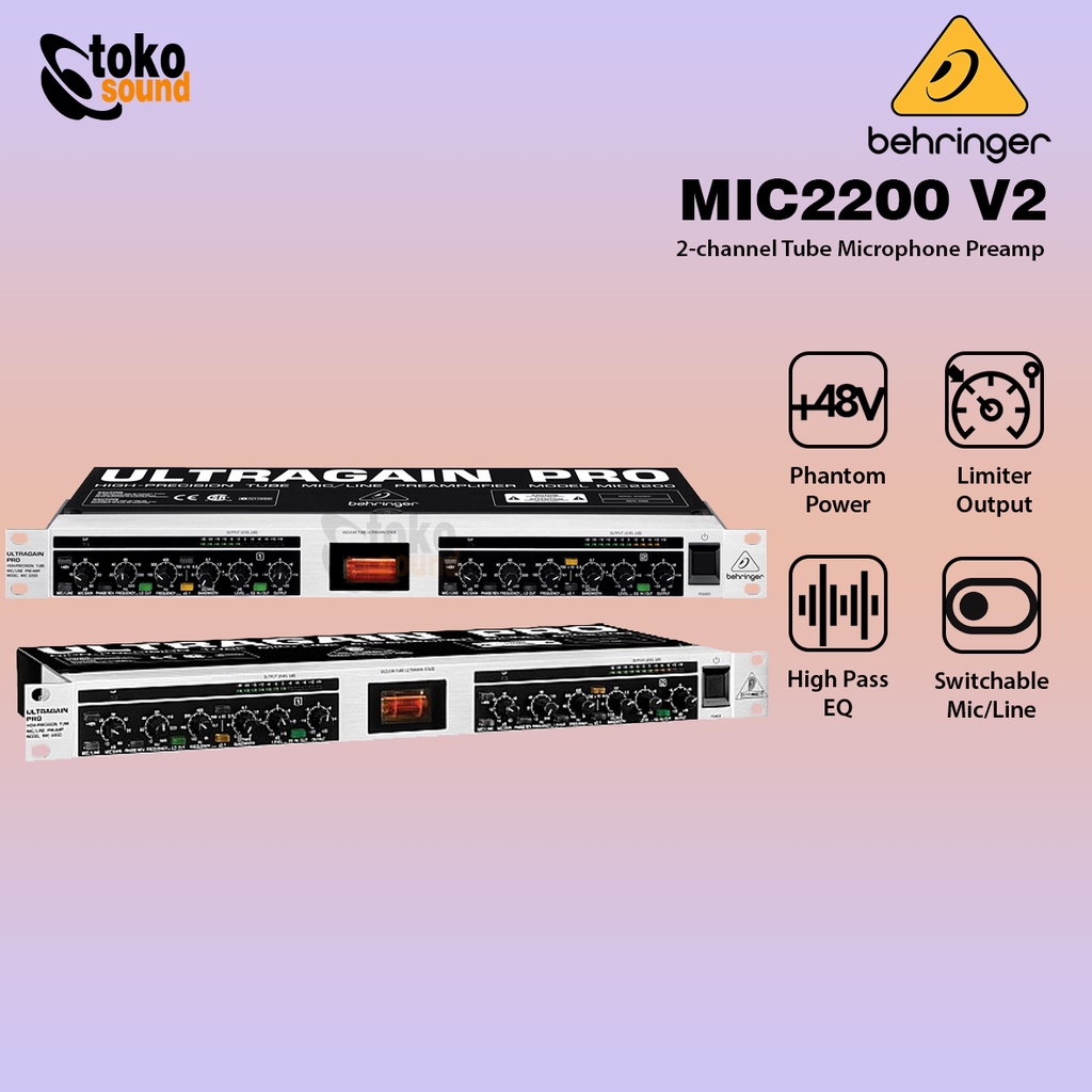 Jual Behringer MIC2200 V2 2-channel Tube Microphone Preamp | Shopee ...