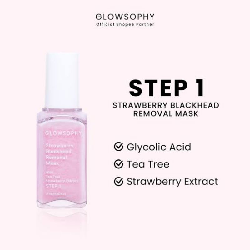 Jual Glowsophy Strawberry Blackhead Removal Mask ( preloved ) | Shopee ...