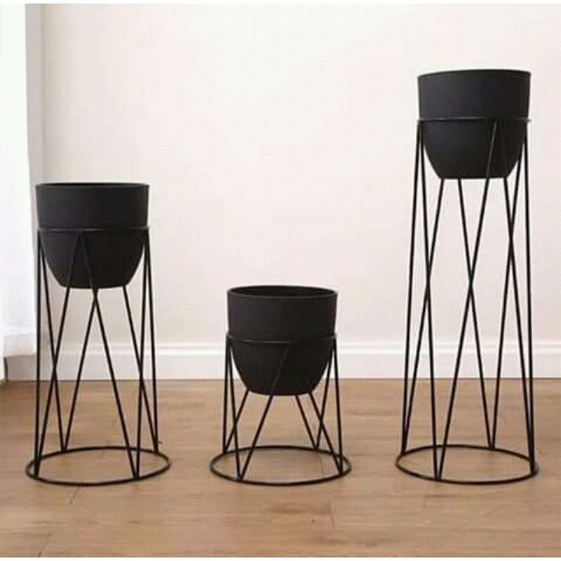 Jual RAK POT STANDING POT BULAT V ATAS BAWAH MINIMALIS /RAK POT BESI ...