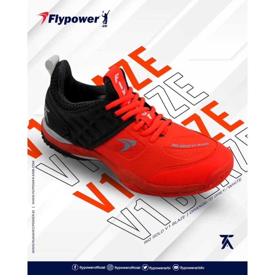 Jual SEPATU BADMINTON FLYPOWER RIo GOLD V2 ORIGINAL 100% | Shopee Indonesia
