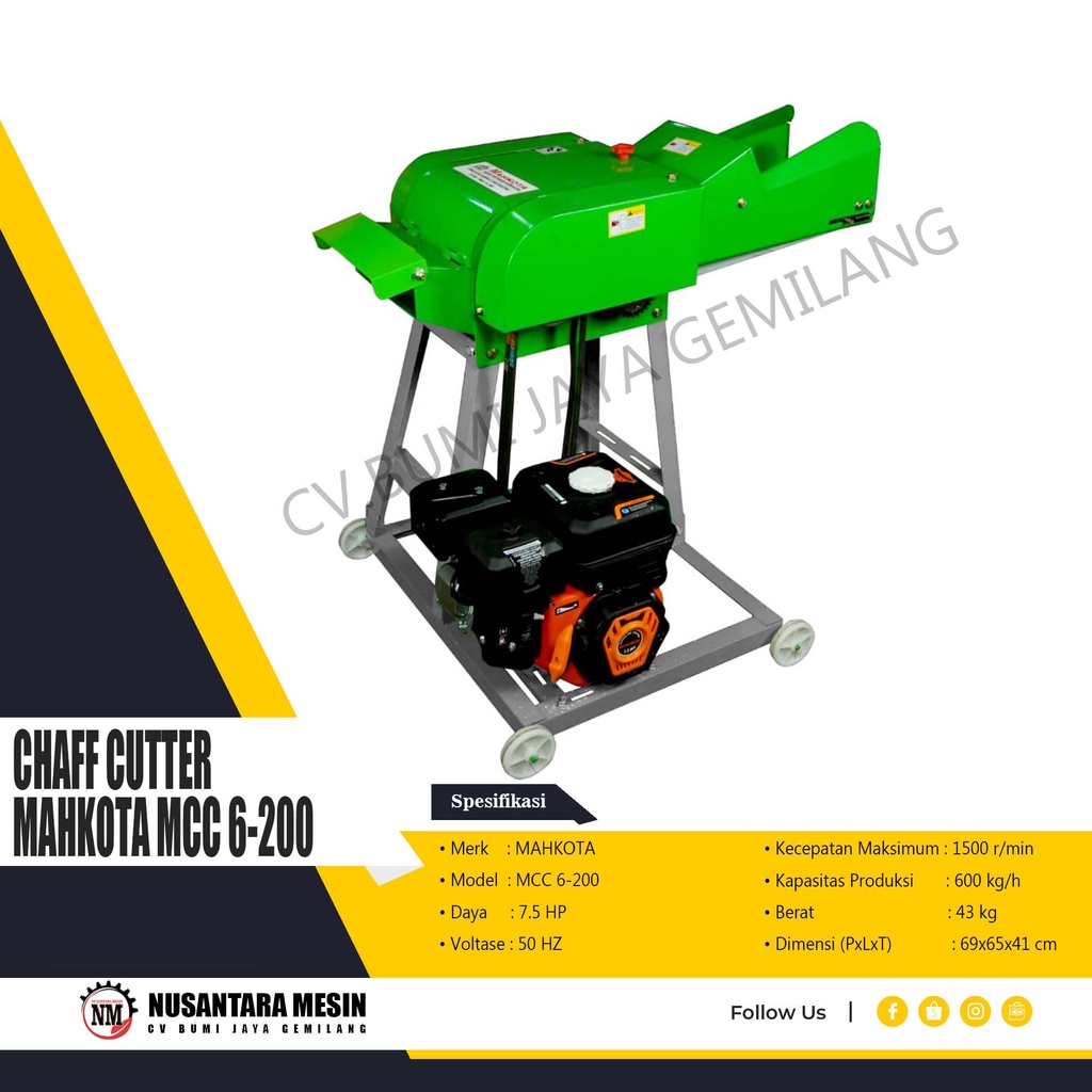 Jual MESIN PENCACAH RUMPUT & RANTING MAHKOTA MCC 6-200 | Shopee Indonesia