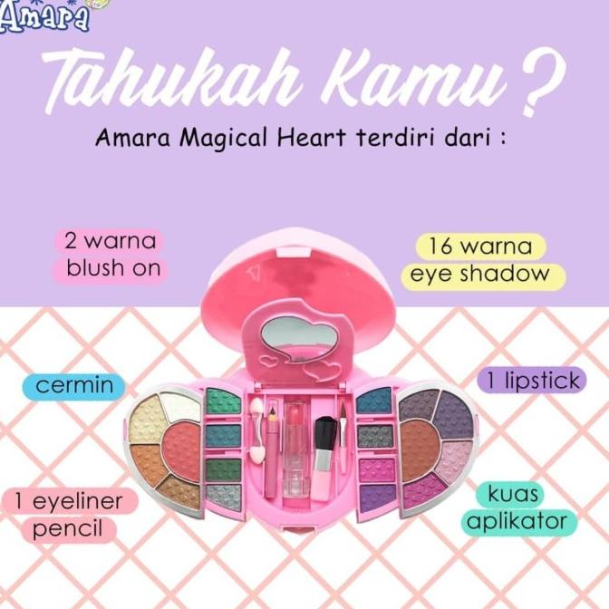 Jual AMARA Magical Heart Make Up Anak Beauty Kit Kosmetik Aman Anak ...