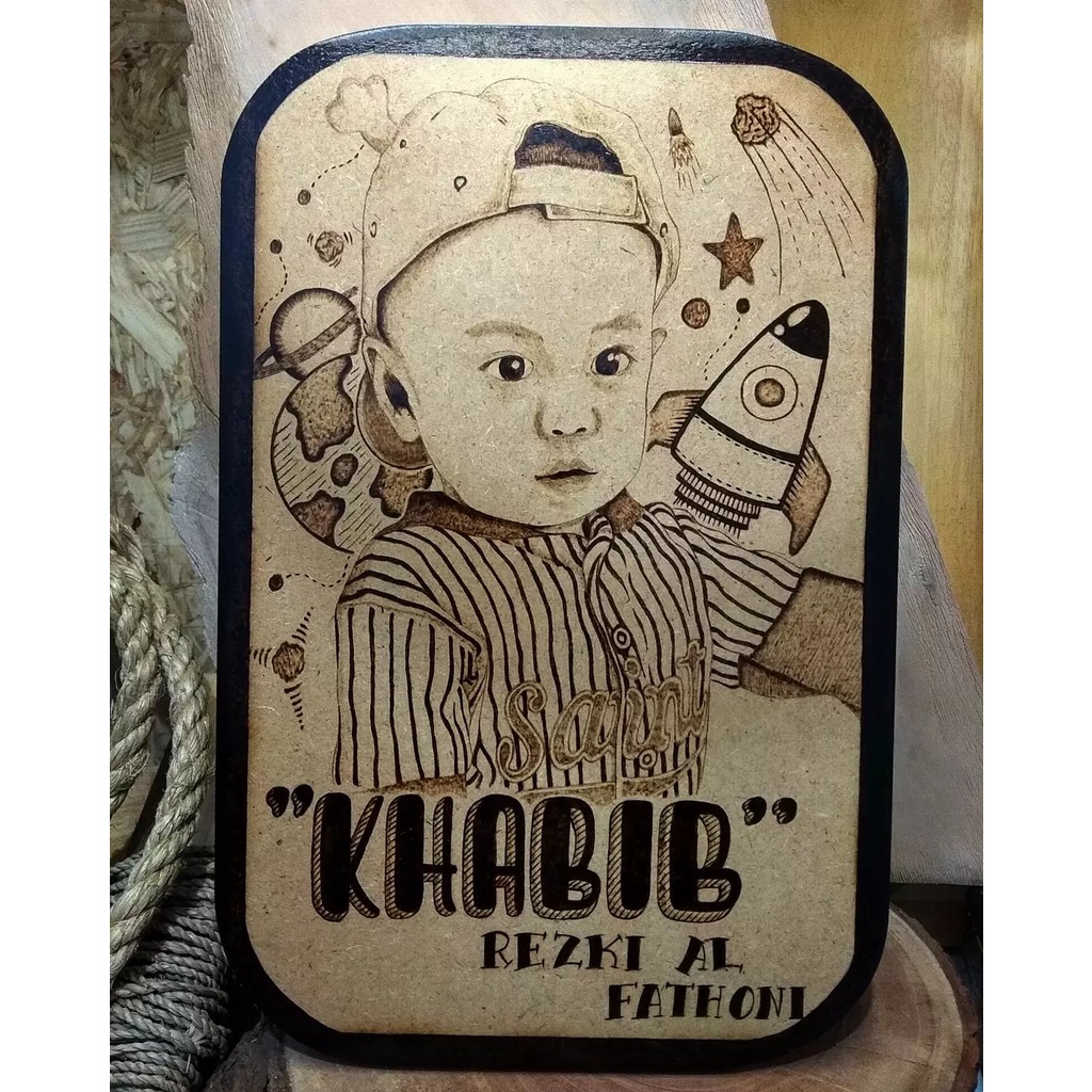 Jual Pre Order Lukis Bakar / Pyrography Wajah Ukuran A3 Media MDF ...