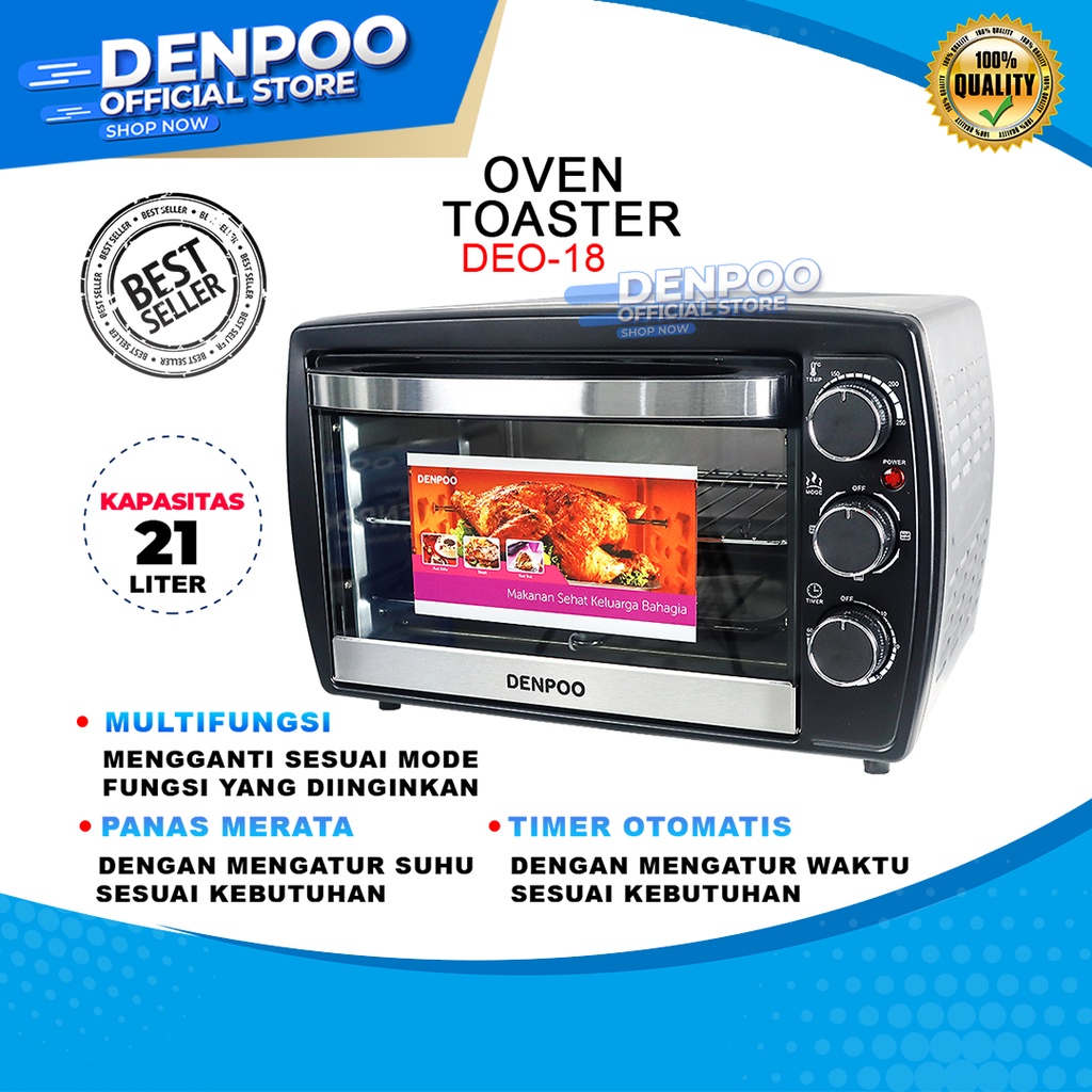 Jual Oven Toaster/Pemanggang Denpoo Deo 18 ( 21 Liter ) | Shopee Indonesia
