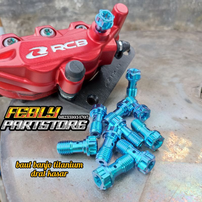 Jual BAUT TITANIUM BANJO SELANG MASTER KALIPER DRAT KASAR BAUT BANJO TITANIUM DRAT KASAR BAUT ...