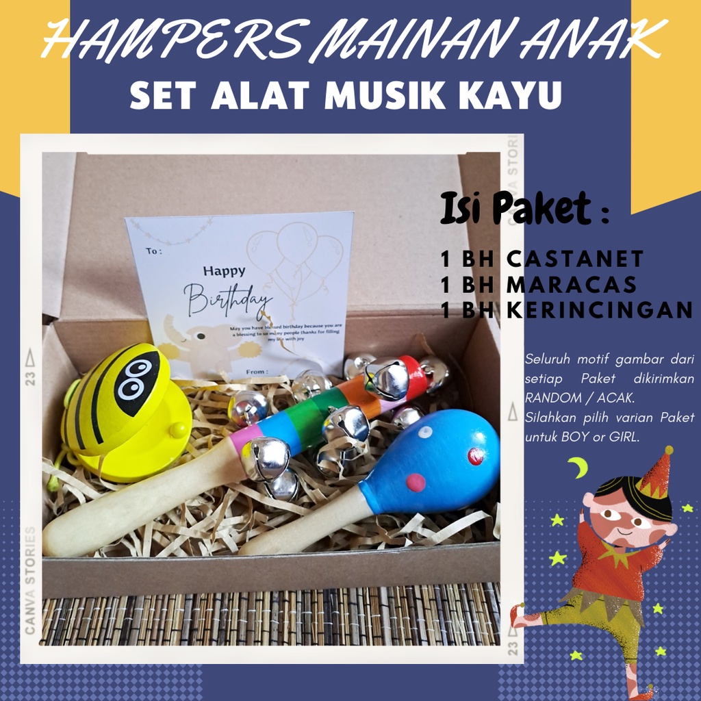 Jual Paket Hampers Mainan Wooden Toy Edukasi Anak - Alat Musik Kayu ...