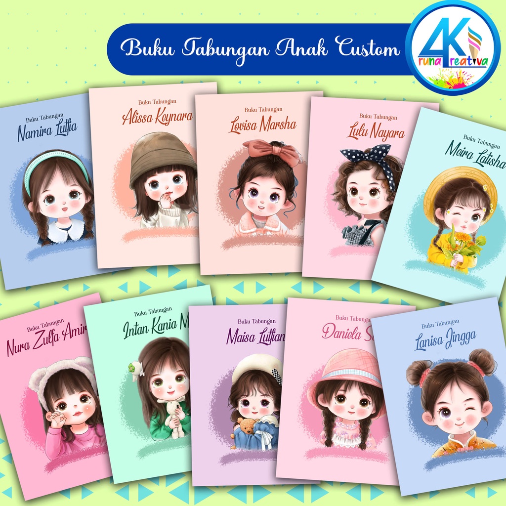 Jual Arunakreativa 31-40 Buku Tabungan Sekolah Anak Custom | Buku ...